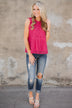 Flirty in Lace Tank Top - Fuchsia – The Pulse Boutique