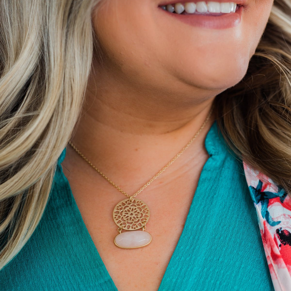 Around The Design Necklace- Blush – The Pulse Boutique