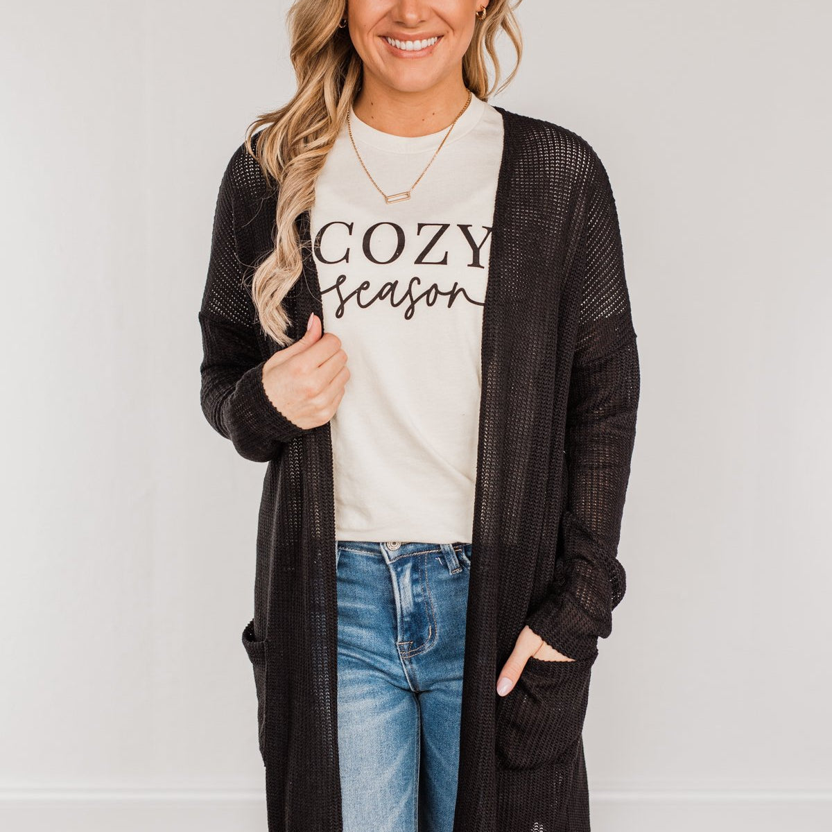 Looking Fearless Knit Cardigan- Black – The Pulse Boutique