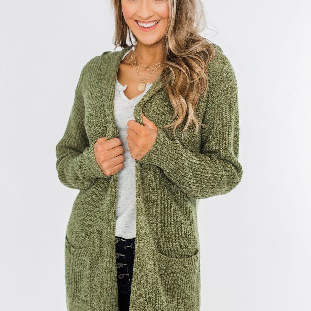 Cozy For The Season Hooded Cardigan- Olive – The Pulse Boutique