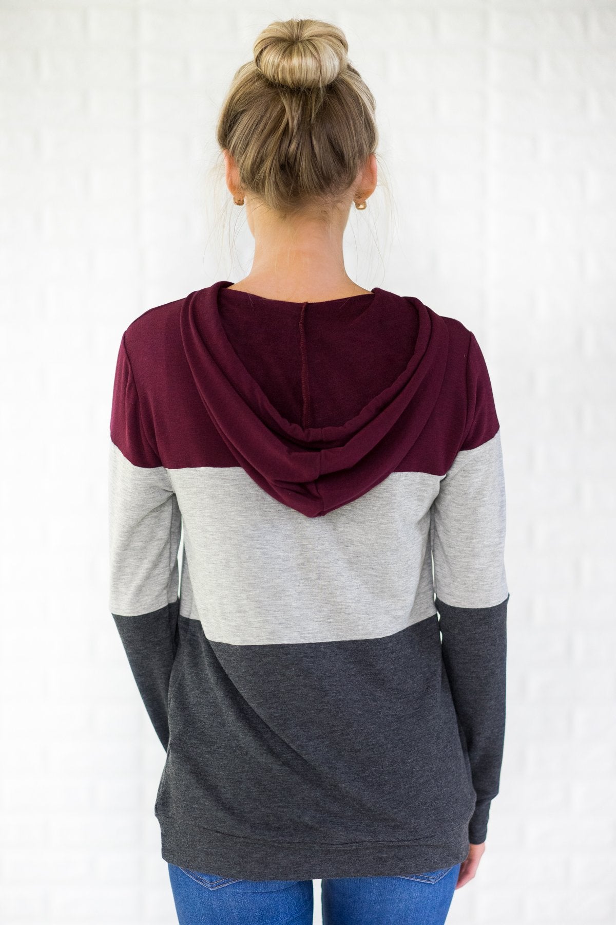 Maroon & Charcoal Colorblock Hoodie – The Pulse Boutique