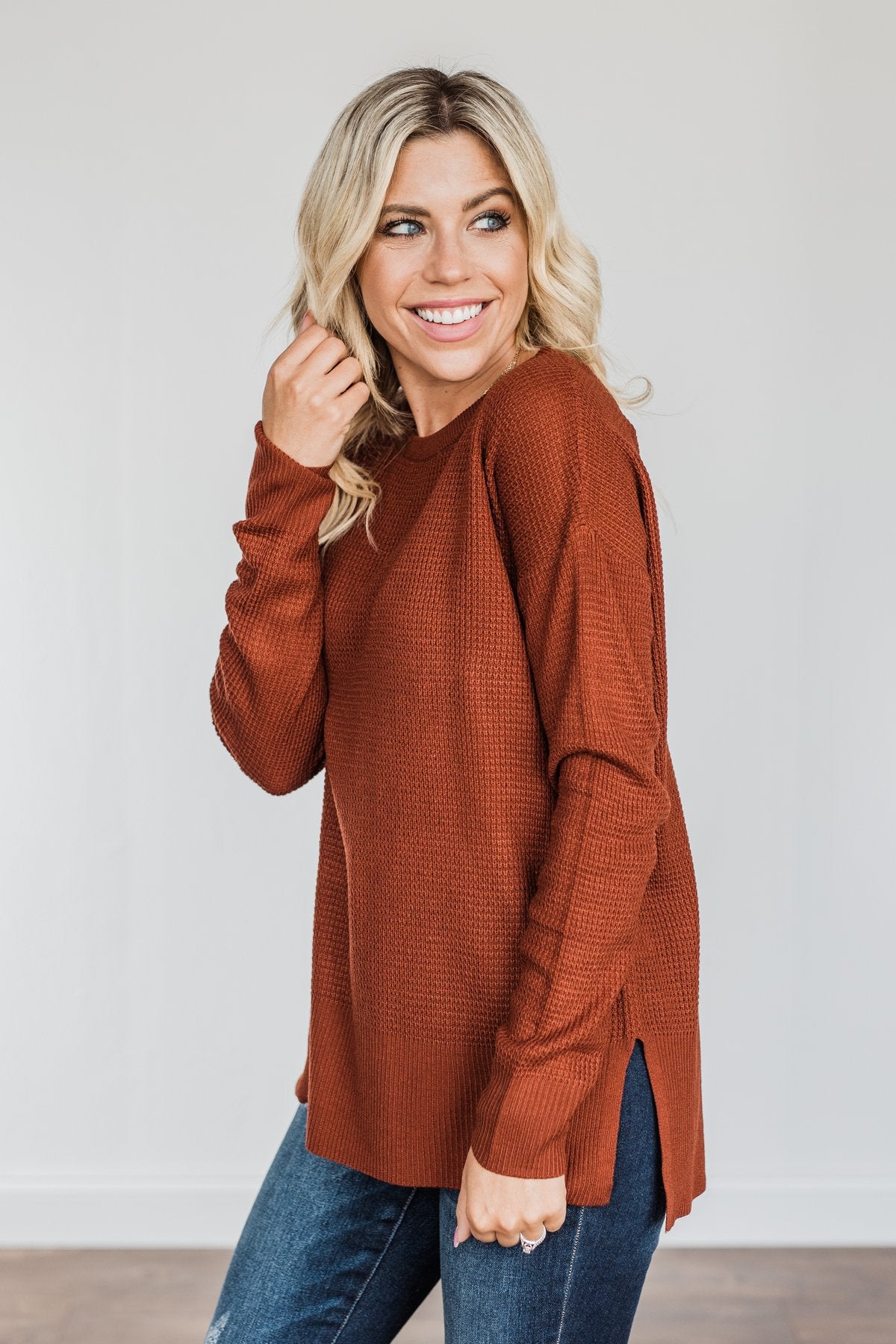 Dream About Us Knit Sweater- Copper – The Pulse Boutique