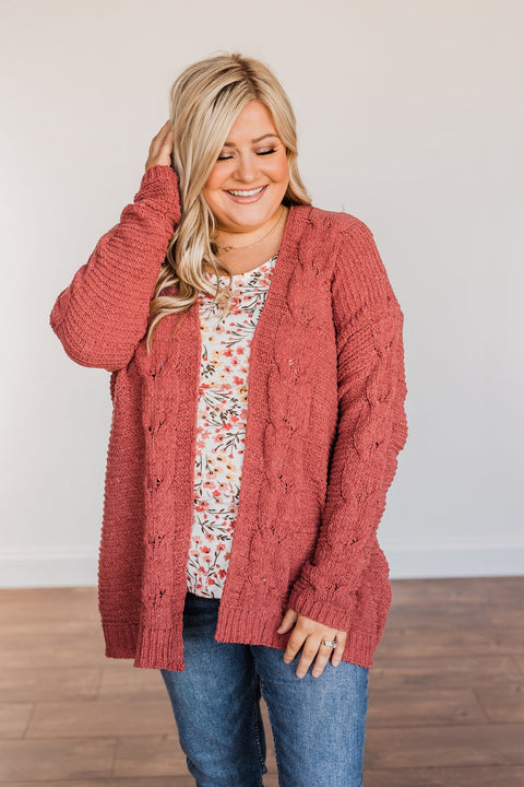 Apple Spice Knit Cardigan- Brick – The Pulse Boutique