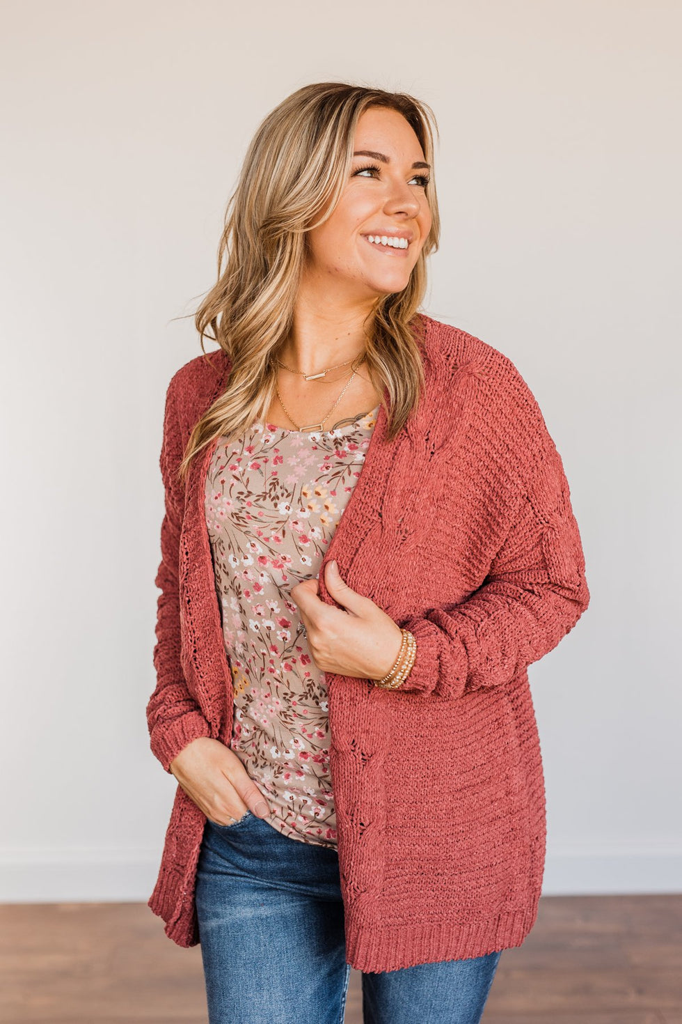 Apple Spice Knit Cardigan- Brick – The Pulse Boutique