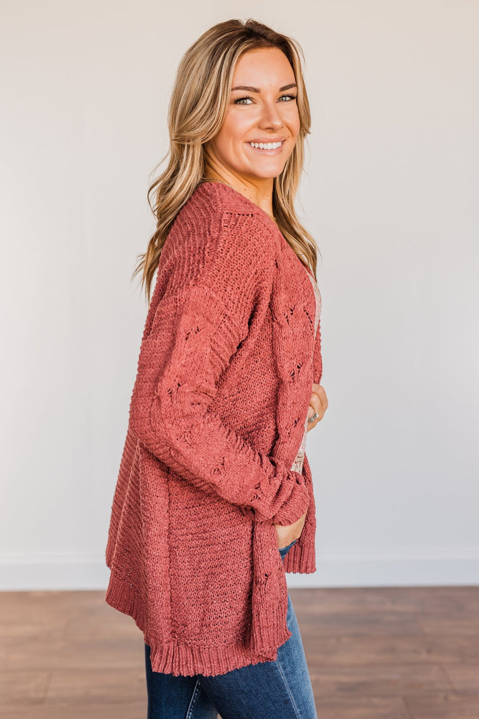 Apple Spice Knit Cardigan- Brick – The Pulse Boutique
