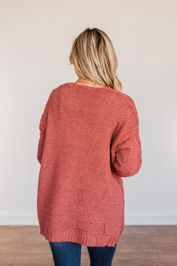 Apple Spice Knit Cardigan- Brick – The Pulse Boutique