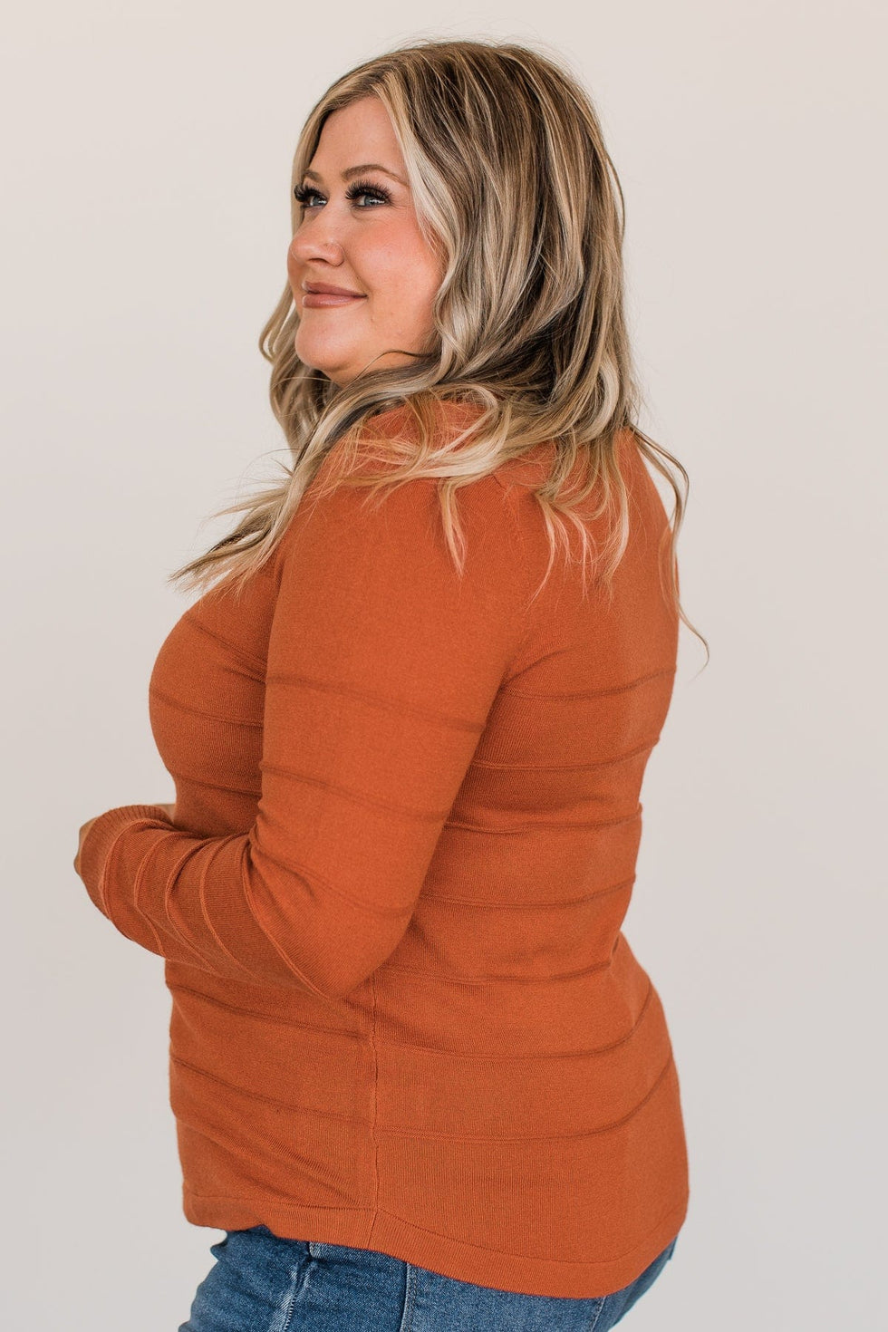 From The Heart Button Knit Sweater- Burnt Orange – The Pulse Boutique