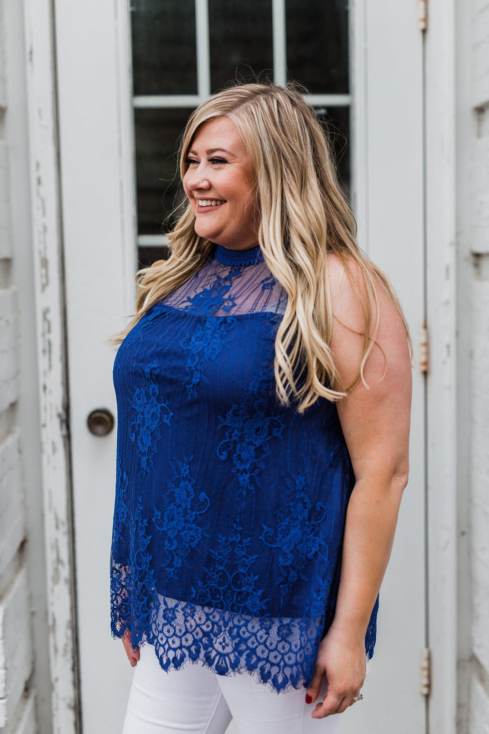 Forever By My Side Lace Tank Top- Royal Blue – The Pulse Boutique