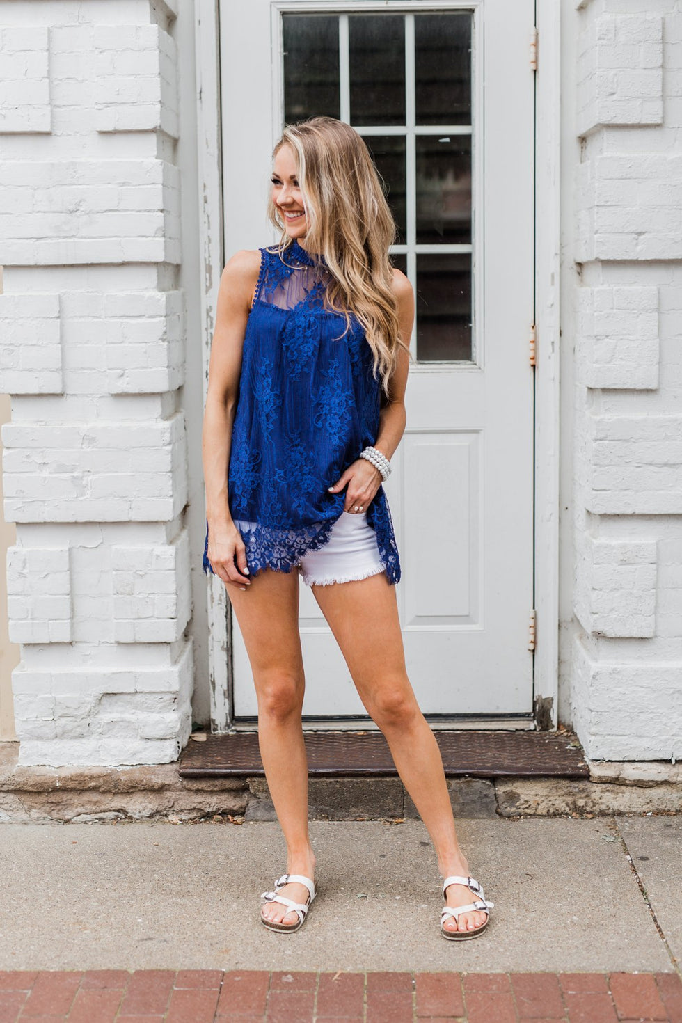 Forever By My Side Lace Tank Top- Royal Blue – The Pulse Boutique
