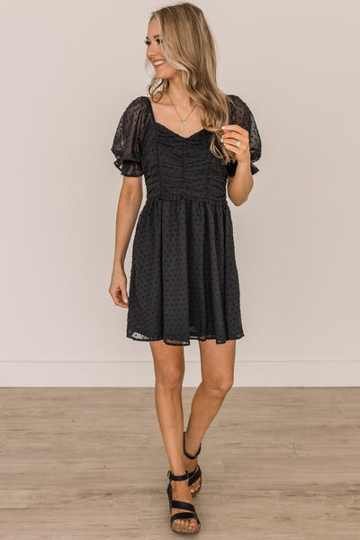 Hit The Dance Floor Swiss Dot Dress- Black – The Pulse Boutique