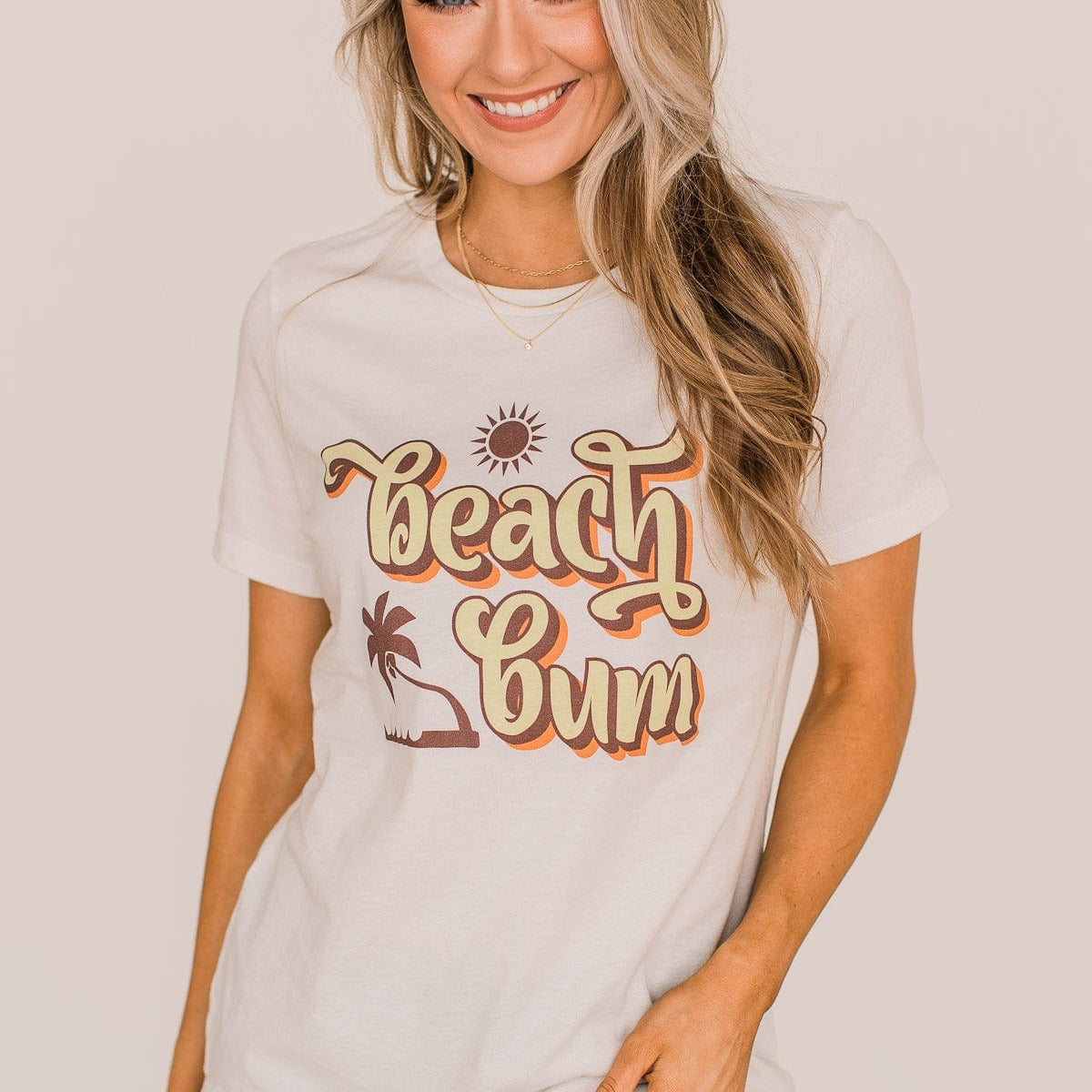"Beach Bum" Graphic Tee- Cream – The Pulse Boutique