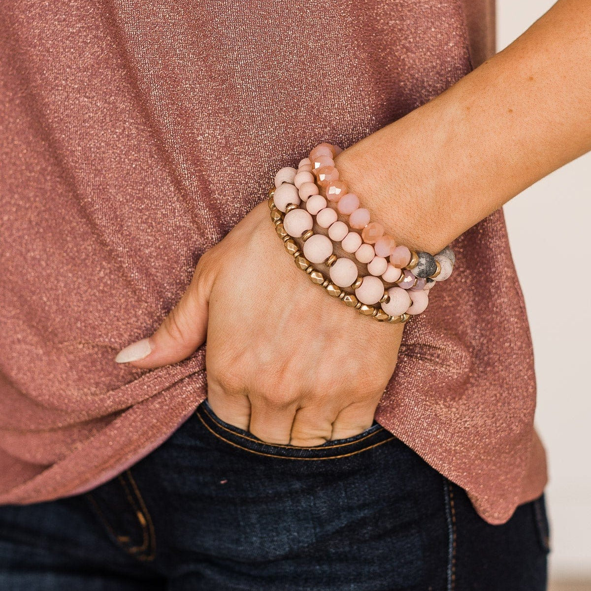My New Obsession 4 Layer Bracelet- Light Pink – The Pulse Boutique