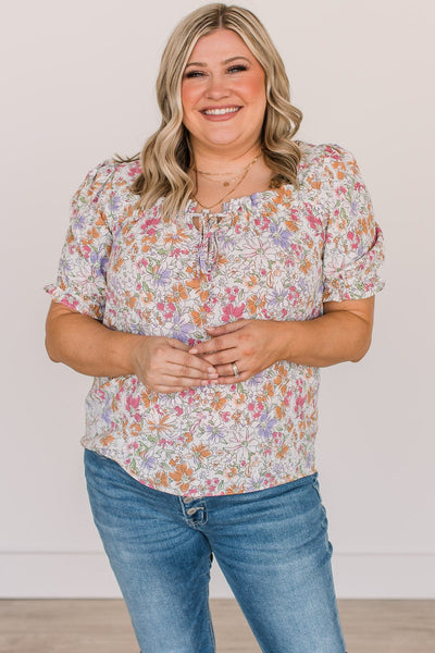 Words Of Love Floral Blouse- Ivory – The Pulse Boutique