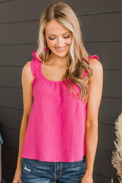 Keep It Interesting Tank Top- Hot Pink – The Pulse Boutique