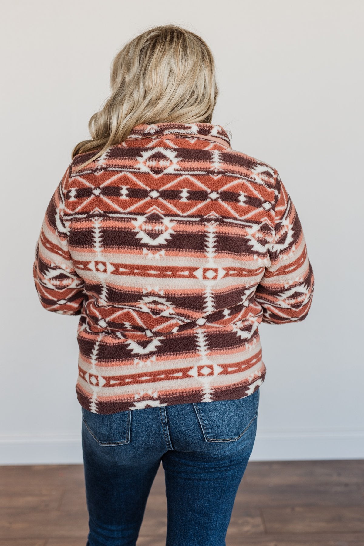 Born To Roam Aztec Sherpa Pullover- Mauve Pink – The Pulse Boutique