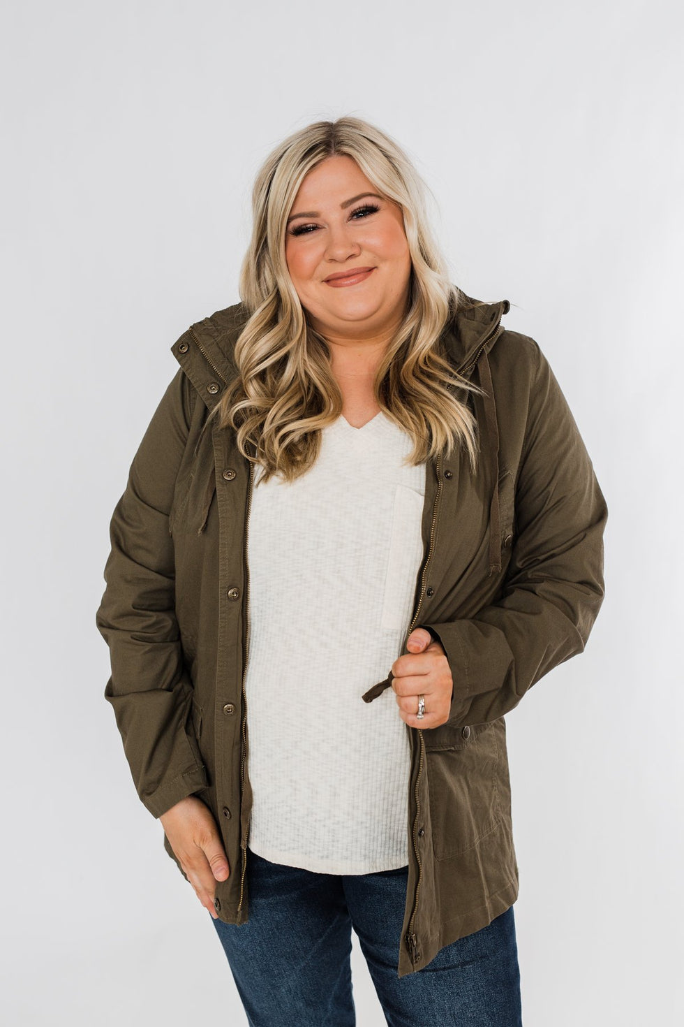 Flannel Lined Hood Utility Jacket- Olive – The Pulse Boutique