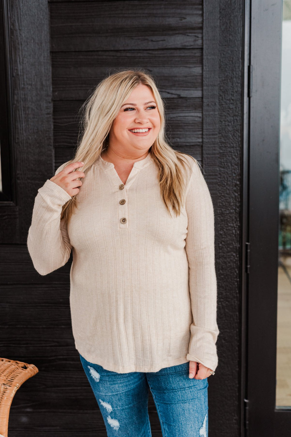Cozy Up Close Button Henley Top- Cream – The Pulse Boutique