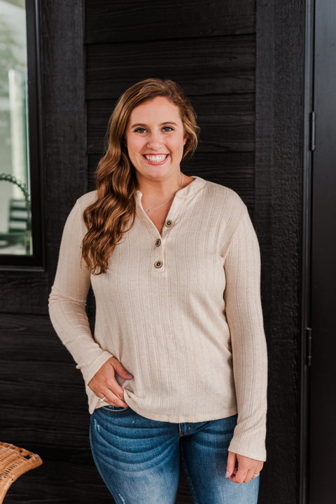 Cozy Up Close Button Henley Top- Cream – The Pulse Boutique