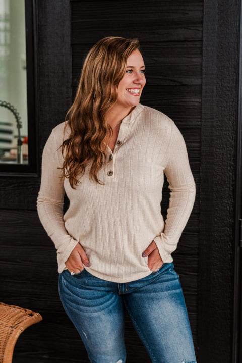Cozy Up Close Button Henley Top- Cream – The Pulse Boutique