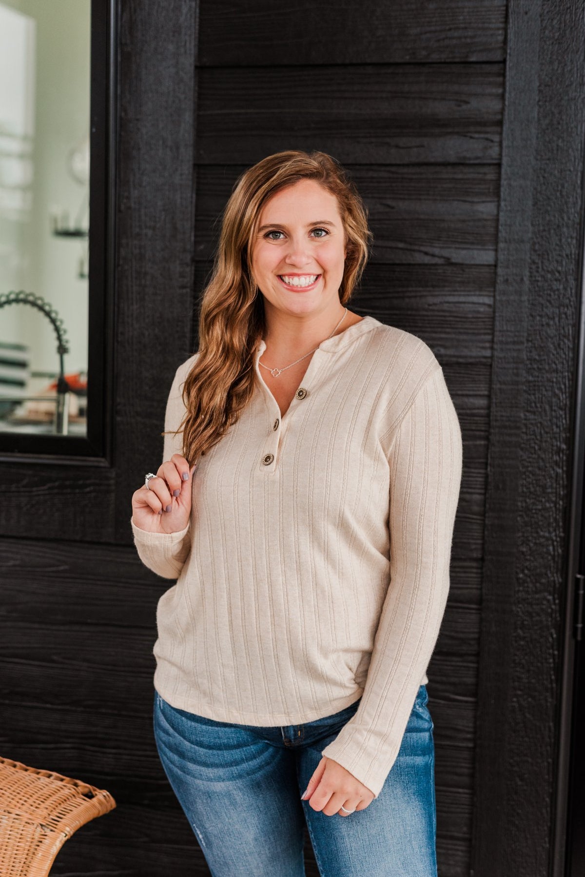 Cozy Up Close Button Henley Top- Cream – The Pulse Boutique