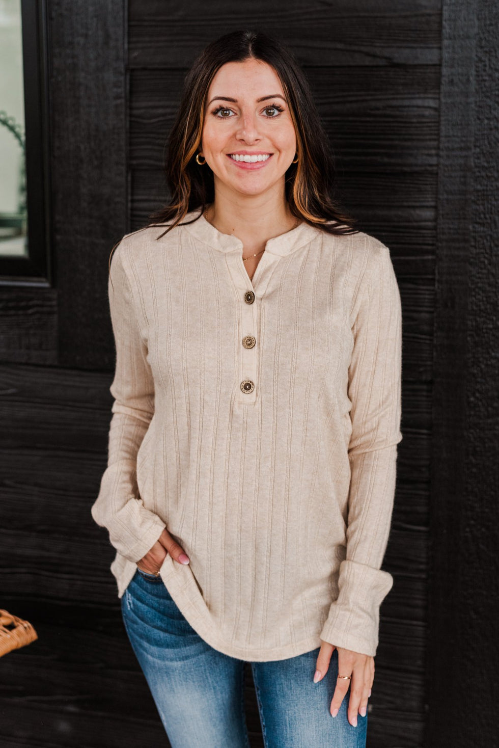 Cozy Up Close Button Henley Top- Cream – The Pulse Boutique