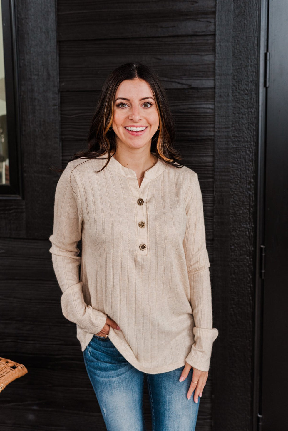 Cozy Up Close Button Henley Top- Cream – The Pulse Boutique