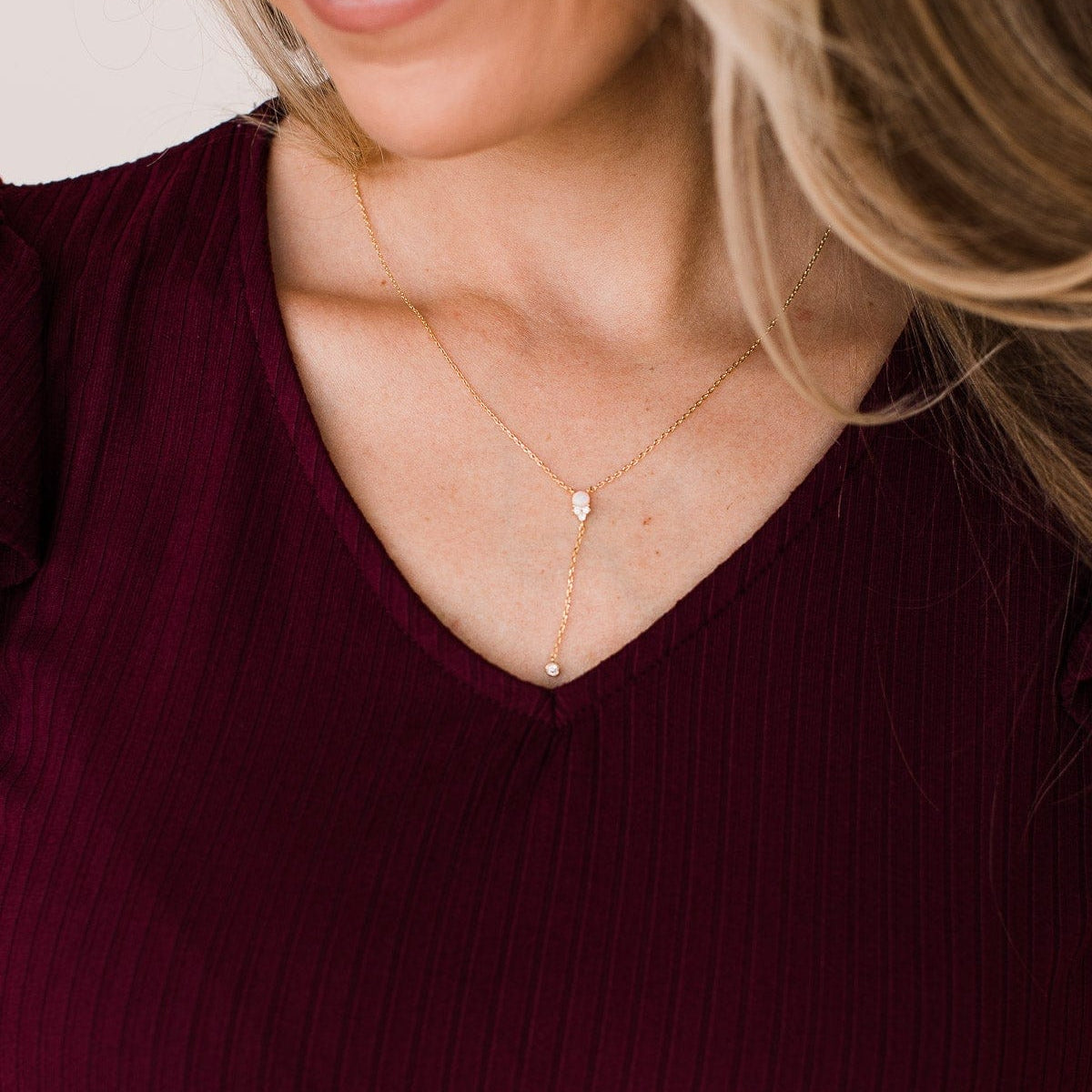 Glimpse Of Happiness Drop Necklace- Gold – The Pulse Boutique