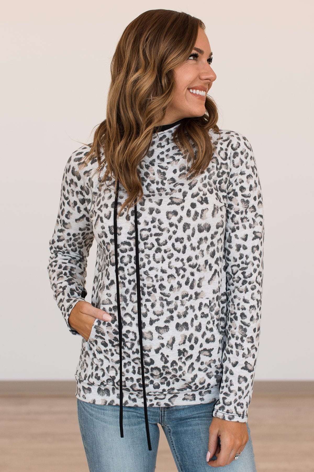 Says It All Lightweight Drawstring Hoodie- Heather Grey – The Pulse ...