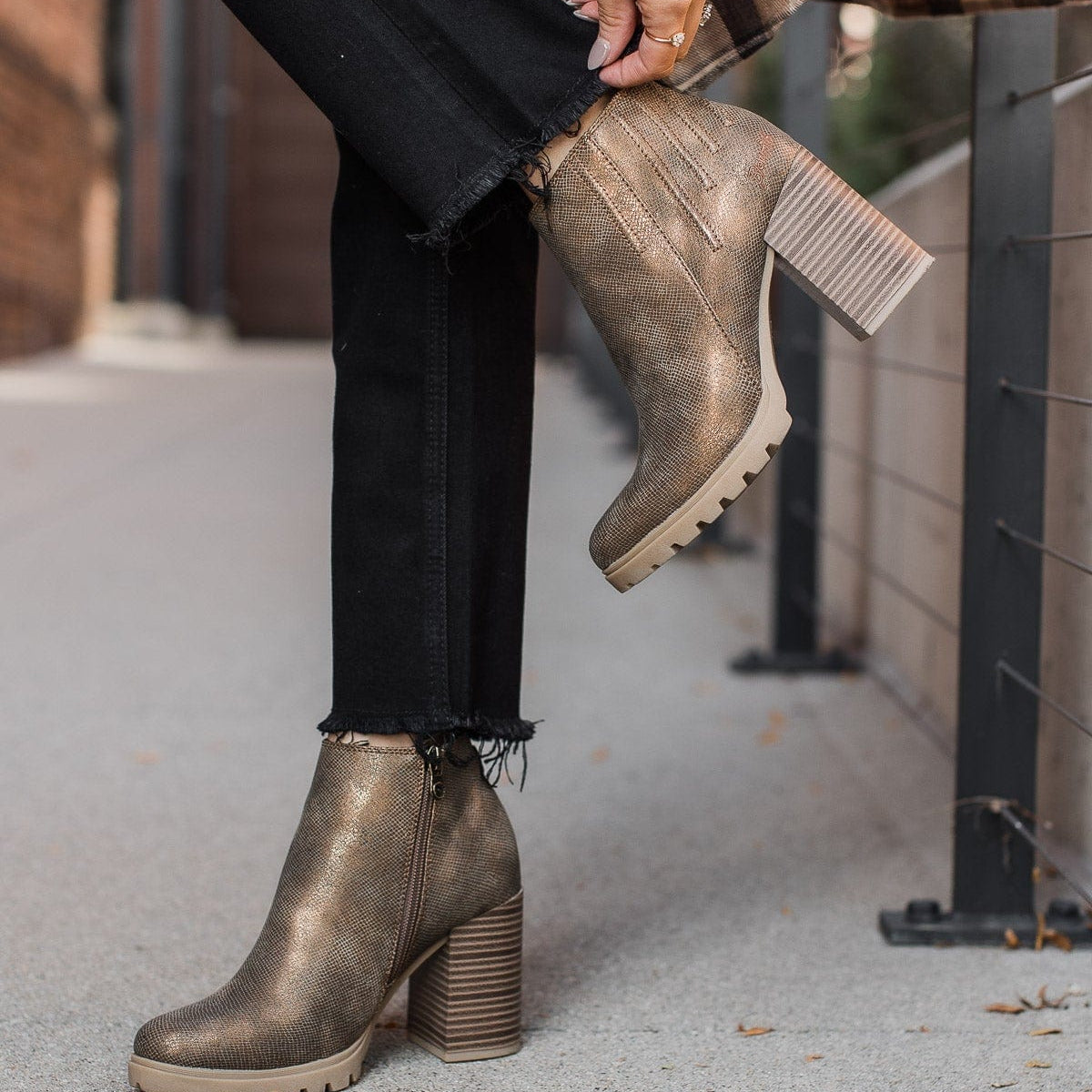 Blowfish Walker Booties- Bronze Roller Reptile – The Pulse Boutique