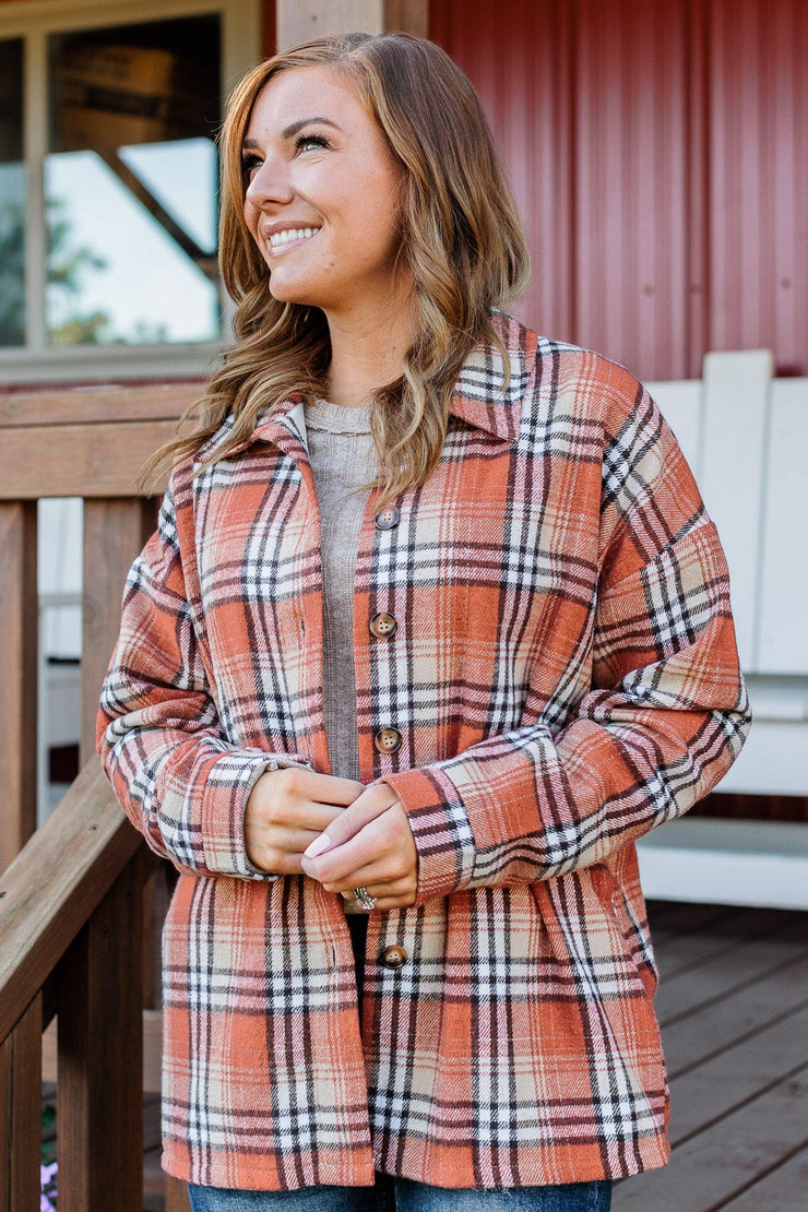 Campfire Nights Plaid Jacket- Burnt Orange – The Pulse Boutique