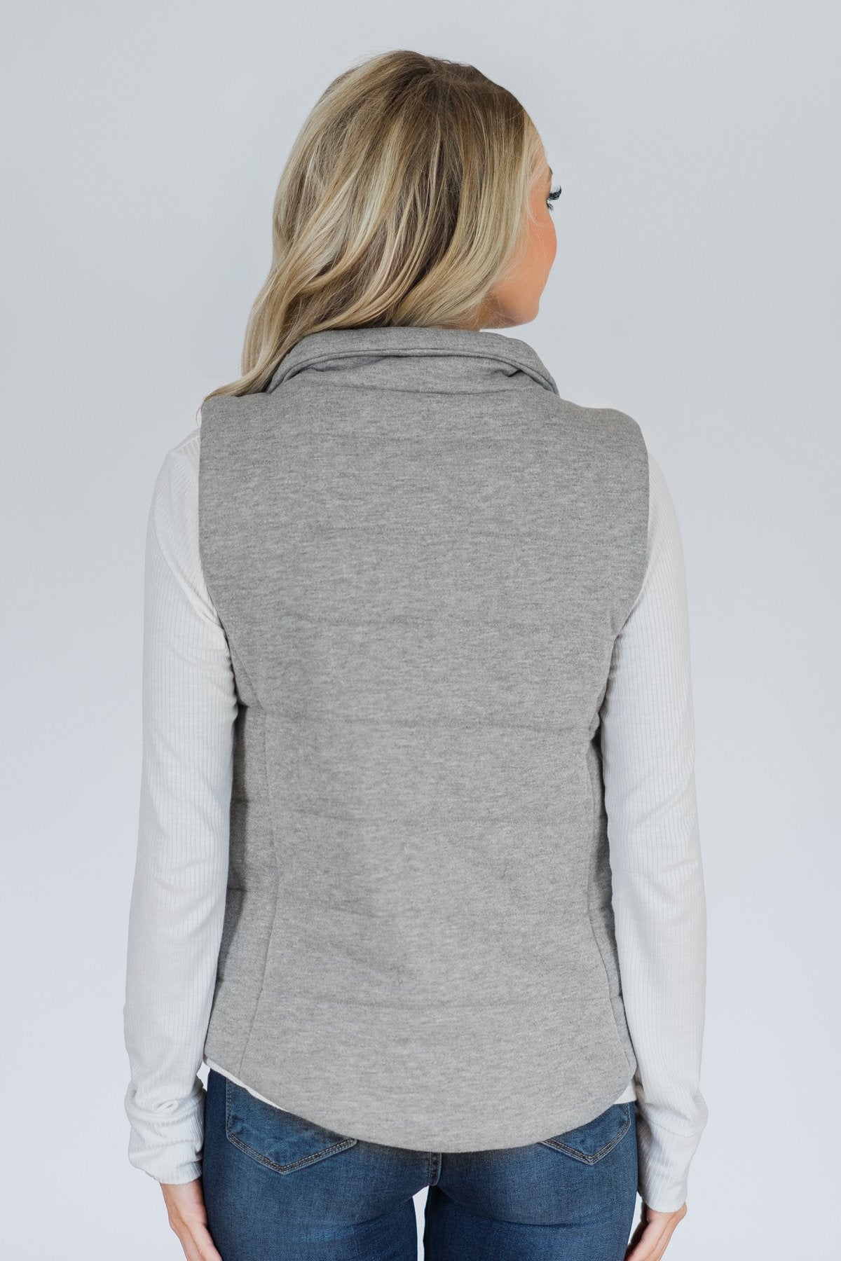 Puffer Vest- Heather Grey – The Pulse Boutique