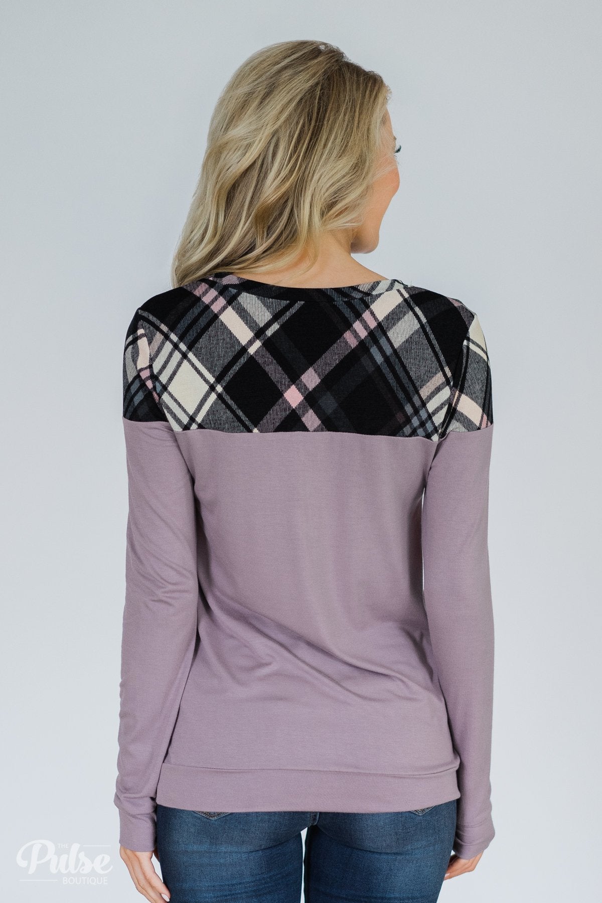 Lavender & Plaid Long Sleeve Top – The Pulse Boutique