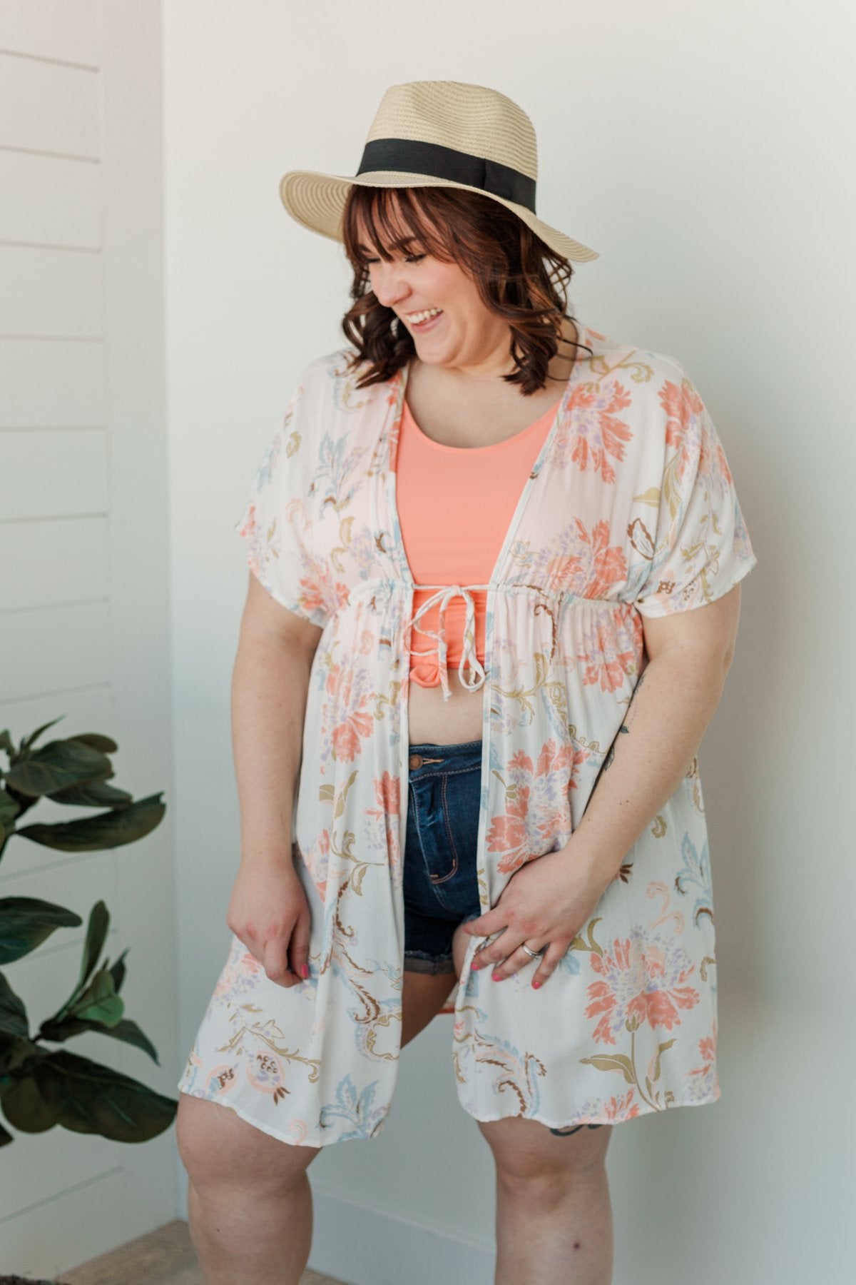 Easily The Best Floral Tie Cover Up- Ivory – The Pulse Boutique