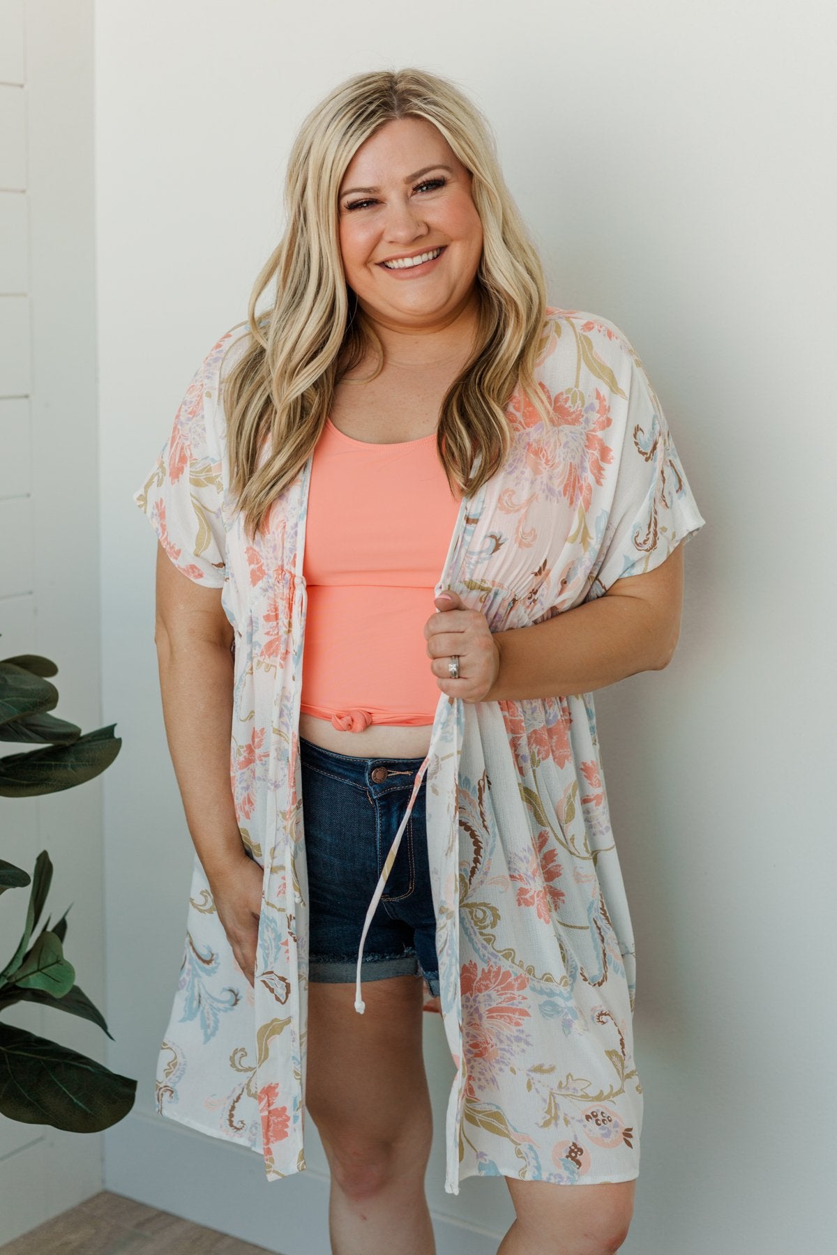 Easily The Best Floral Tie Cover Up- Ivory – The Pulse Boutique
