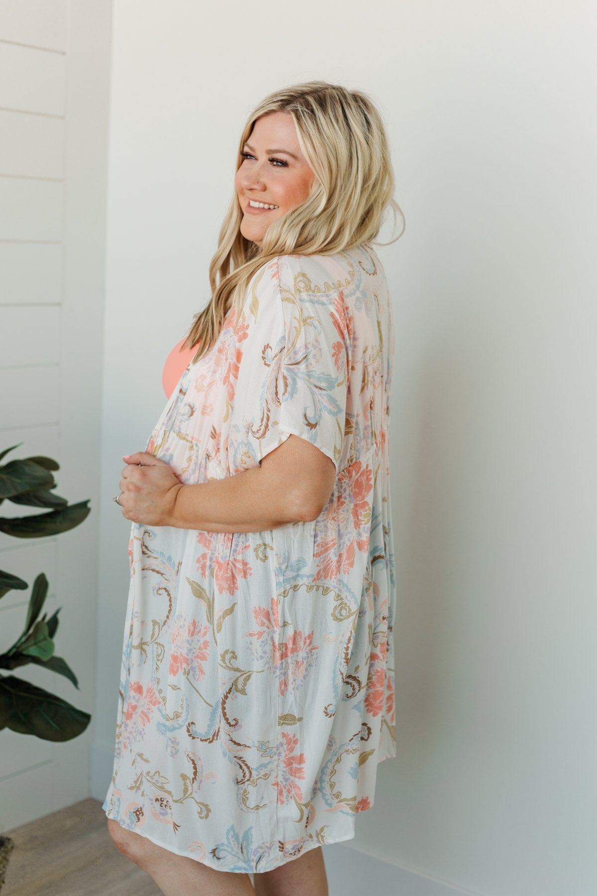 Easily The Best Floral Tie Cover Up- Ivory – The Pulse Boutique