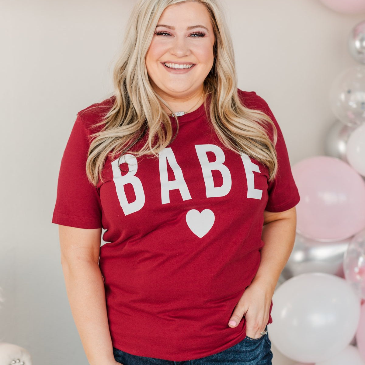 "Babe" Graphic Tee- Red – The Pulse Boutique