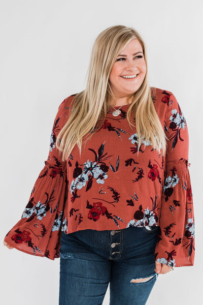 Sweet As Sugar Floral Blouse- Dark Clay – The Pulse Boutique
