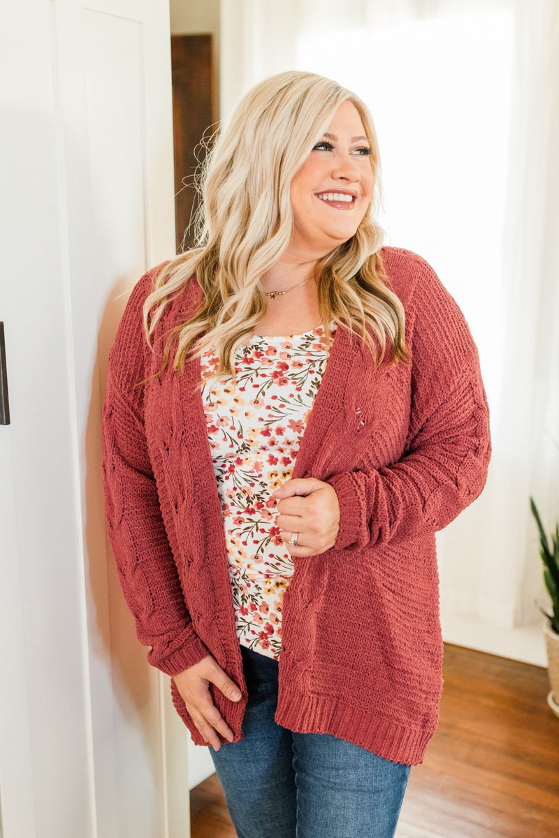 Apple Spice Knit Cardigan- Brick – The Pulse Boutique