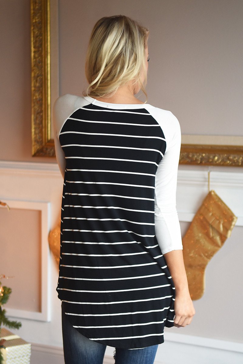 Essential Stripe Top ~ Black – The Pulse Boutique