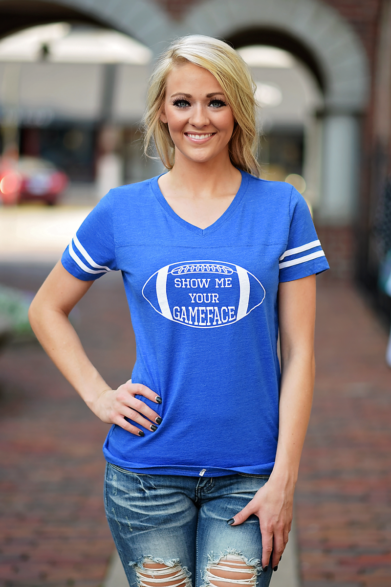 Game Face Tee - Blue – The Pulse Boutique