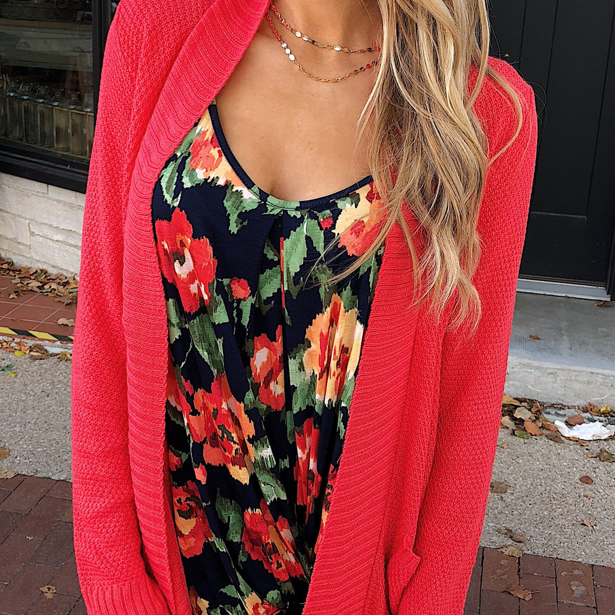 Welcoming To You Knitted Cardigan- Vibrant Coral – The Pulse Boutique