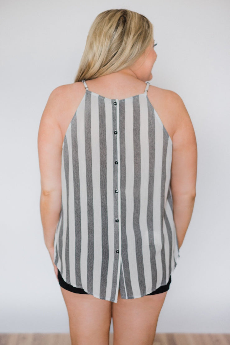 Walk On By Striped Halter Tank Top – The Pulse Boutique