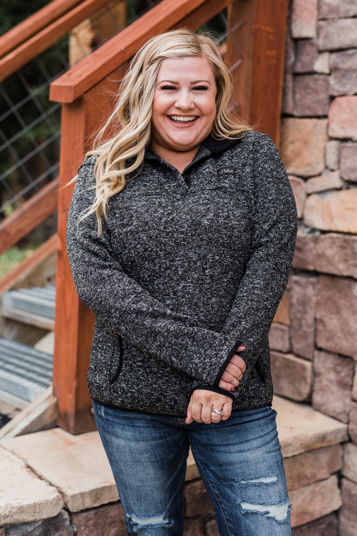 Pulse Exclusive Quarter Button Pullover- Charcoal – The Pulse Boutique